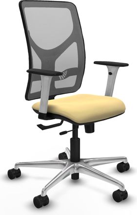 Piqueras y Crespo B&uuml;rostuhl mit Lendenwirbelst&uuml;tze, mit wei&szlig;en und schwarzen Armlehnen, ausgestattet mit Syncro/Traslack und Schneideschaum, mit Rollen 65 mm, Nylon, Gr