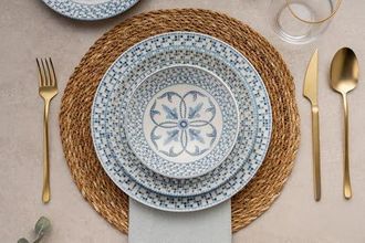 Hermia Elegant 24-Piece Dinner Set, 100% Porcelain | Includes Service Plates, Bowls, Dessert Plates | Dishwasher & Microwave Safe | Perfect for Any Occasion