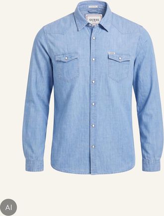 Guess Freizeithemd blau