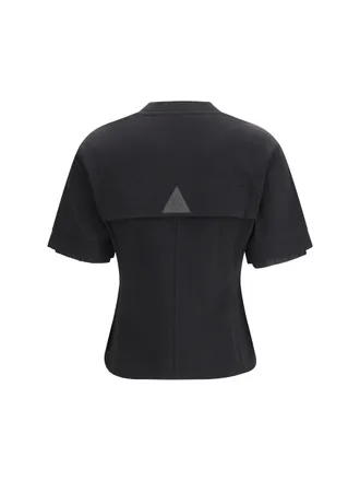 Moncler Logo-Embroidered Cotton T-Shirt - Black