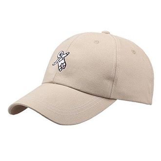 Generic Casquette de baseball tendance unisexe Emberoidery Astronaute Casquette de baseball Snapback Casquettes pour homme Courb&eacute;, beige, taille unique