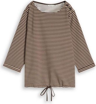 Tom Tailor 3/4-Arm-Shirt T-Shirt (im Einserpack) Plus Size - Langarmshirt mit Knopf-Details