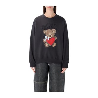Ganni Sweatshirt mit Teddy-B&auml;ren-Grafik - - Sweatshirts & Hoodies - Damen - Schwarzk - L