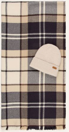 Barbour Set Pendle: Schal Und M&uuml;tze beige