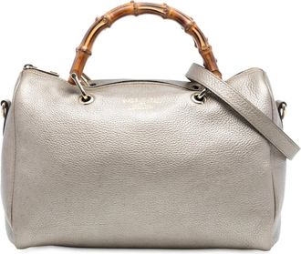 Gucci Hobo Bags - Medium Calfskin Bamboo Shopper Boston Bag - Gr. unisize - in Gold - f&uuml;r Damen