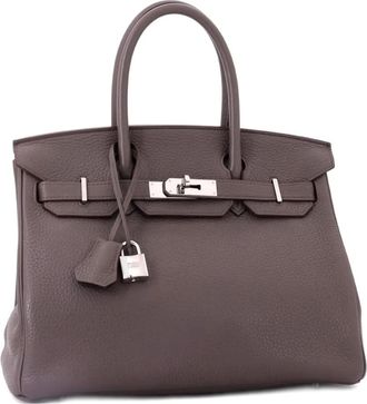 Herm&egrave;s Birkin Handbag Grey Clemence with Palladium Hardware 30 tote bag - Grau