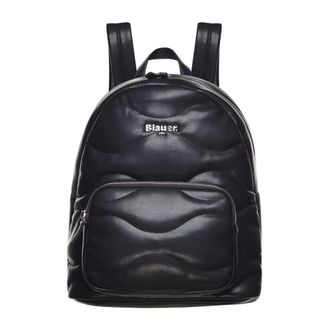 Blauer Femme, Sacs, Noir, Taille: ONE Size Sac à Dos Noir Matelassé Vague en Similicuir