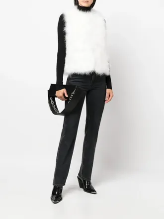 Yves Salomon Womens Silk Feathered-Finish Waistcoat Aw26 W