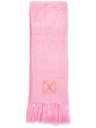 Off-white &eacute;charpe &agrave; logo intarsia - Rose