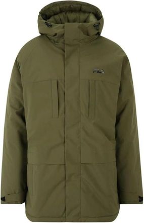 Fila Homme, Vestes, Vert, Taille: S Parka &agrave; Capuche en Polyester avec Fermeture &Eacute;clair