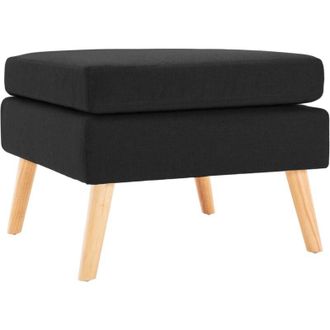 vidaXL Repose-pied Noir Tissu Vidaxl
