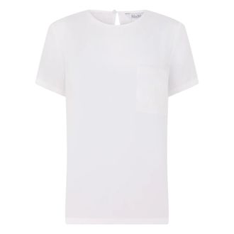Max Mara Seidenkrepp-Bluse mit Print - - Tops - Damen - Wei&szlig; - 4XS