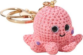 Generico Porte-cl&eacute;s poulpe pour enfants - Adorable porte-cl&eacute;s 3D pour sac en r&eacute;sine, joli porte-c&acirc;bles avec pendentif portefeuille pour cl&eacute;s de voiture, porte-