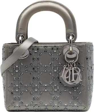 Dior Sac &agrave; main Lady Dior doccasion - Femme - Pre-owned - Gris - Taille: ONE Size