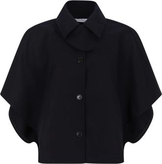 Max Mara Femme, Blouses et Chemises, Bleu, Taille: 40/42 FR Box Crop Cape