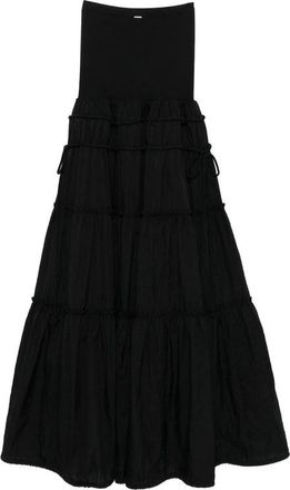 System Tiered Nylon Skirt - Black