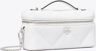 Tory Burch Damen Kira Kosmetiktasche in Vintage-Optik mit Rautensteppung