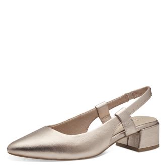 Marco Tozzi Damen Slingpumps mit Blockabsatz Vegan, Beige (Platinum), 36 EU