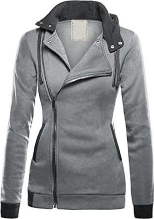 ORANDESIGNE Veste Slim Femme Chic et Elegant Hiver Chaud Blouson Hoodie Zippé Sweat à Capuche Manches Longues Parka Classique Manteau Veste En Sweat Hooded Jacket