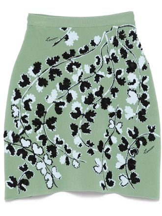 Lanvin minijupe &agrave; fleurs en jacquard - Vert