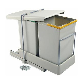 Emuca Sonderangebot Emuca Recyclingbeh&auml;lter, Bodenbefestigung, automatische Entnahme und Deckel, 2 x 14 Liter Beh&auml;lter