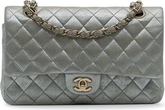 Chanel Hobo Bags - Medium Classic Iridescent Calfskin Double Flap - Gr. unisize - in Silber - für Damen