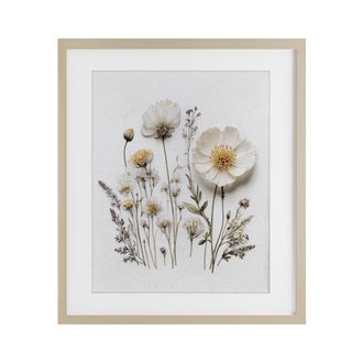 Stupell Industries Pressed Bathroom Botanicals Kunstdruck unter Glas, Design von Lettered and Lined, 40,6 x 33 cm, Weiß