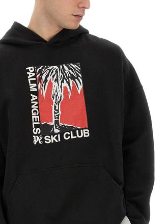 Palm Angels Palm Ski Club Print Sweatshirt - Black