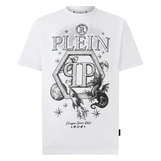 Philipp Plein Homme, Tops, Blanc, Taille: XL T-Chemises