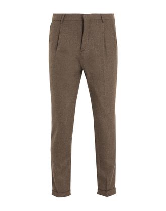 8 by YOOX FLANNEL ESSENTIAL PLEATED CHINO PANT