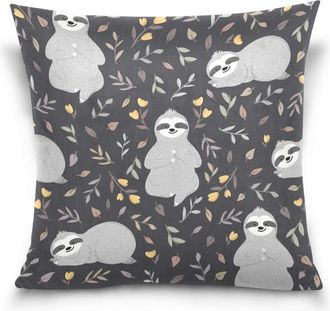 Linomo Kissenbezug 50x50 cm, Süß Faultier Dekorative Kissenbezug Kissenhülle für Couch Sofa Bett Hause