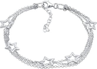 Elli Damen Schmuck Armband Strangarmband 3-Lagig Sterne Astro Trend Himmel Blogger Silber 925 Länge 18 cm