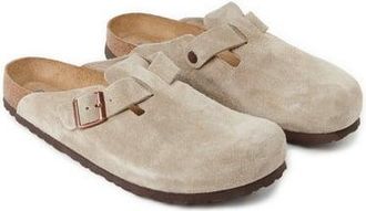 Birkenstock Boston Mules BS in Wildlederleder - Beige