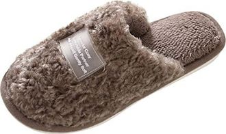 Generic Pantoufles dautomne et dhiver tendance pour homme - Confortables - Chaudes - &Eacute;pais - Doux - Antid&eacute;rapant - Pour lext&eacute;rieur, caf&eacute;, 40 2/3 EU