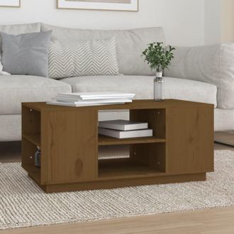 vidaXL Table basse Marron miel 90x49x40,5 cm Bois massif de pin