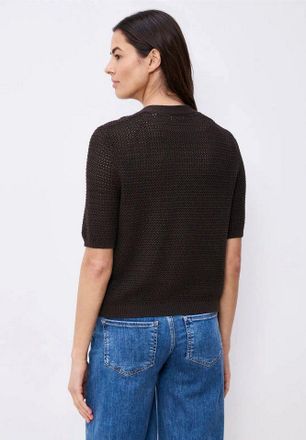Street One Cardigan Kurzarm Cardigan mit V-Neck und Struktur (1-tlg)