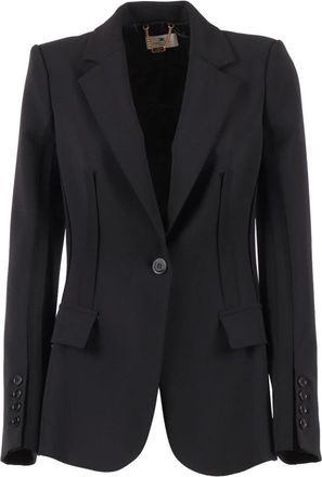 Elisabetta Franchi Femme, Vestes, Noir, Taille: 40 FR Flap-Pocket Blazer