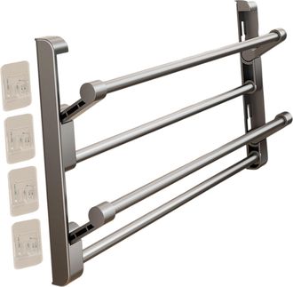 Generic 2-stufiges Faltbares Schuhregal for Aufh&auml;ngen An Der Wand, Kunststoff Und Metall, Vielseitiger Handtuchhalter Zur Wandmontage, Platzsparend for Haust&uuml;