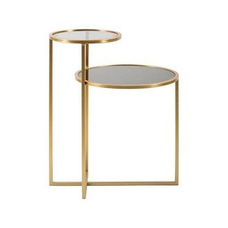 Dmora Couchtisch Bornasco 50x40x60,5h cm Gold Rundform