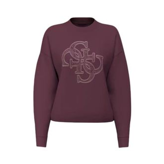 Guess SweaT-shirt Logo Triangle Evelyn - Femme - Sweatshirts et sweats &agrave; capuche - Rouge - Taille: 40 FR