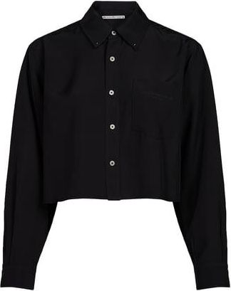Alexander Wang Chemise unie cropped &agrave; manches longues