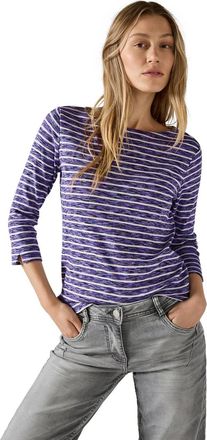 Cecil Damen B322248 Gestreiftes Shirt, Mulit Lilac Melange,XL