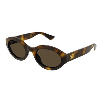 Gucci Ovale Sonnenbrille - - Accessories - Damen - Braun - 53 MM