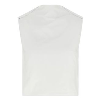 ARMARIUM Glenda Melange Baumwolljersey Top - - Tops - Damen - Wei&szlig; - S
