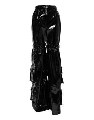 Dolce & Gabbana Womens Black High Waist Cargo Bootcut Pants