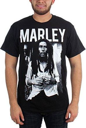 Bob Marley Black & White T-Shirt adulte en noir, XX-Large, Black