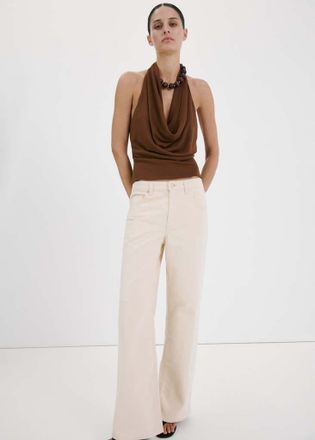 Mango Drapiertes Neckholder-Top braun - Damen - XL - MANGO