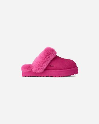 UGG Disquette Slipper f&uuml;r Kinder in Dark Peony, Gr&ouml;&szlig;e Wildleder