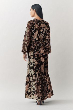 Laura Ashley Samtkleid Laura Ashley Devore Samt-Maxikleid (1-tlg)