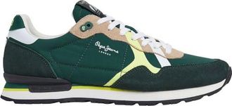 Pepe Jeans London Chaussures en Cuir Brit Road Vertes